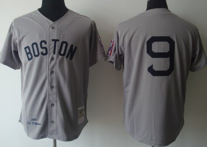 Boston Red Sox #9 Ted Williams 1939 Gray Wool Throwback Jersey on sale ...