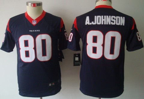Nike Houston Texans #80 Andre Johnson Blue Limited Kids Jersey on sale ...