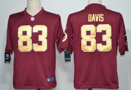 Nike Washington Redskins #83 Fred Davis Red With Gold Game Jersey on ...
