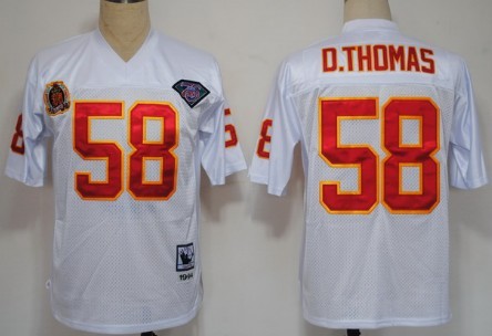 Kansas City Chiefs #58 Derrick Thomas White 75TH Throwback Jersey on ...