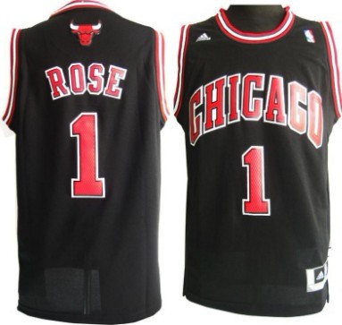 Chicago Bulls #1 Derrick Rose Revolution 30 Swingman Black Jersey on ...
