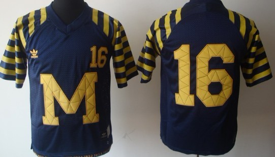 Michigan Wolverines #16 Denard Robinson Navy Blue Jersey on sale,for ...
