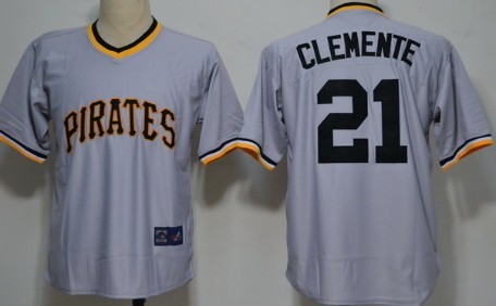 Pittsburgh Pirates #21 Roberto Clemente 1960 Gray Sleeveless Throwback ...