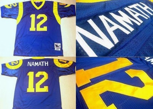 St. Louis Rams #12 Joe Namath Light Blue Throwback Jersey on sale,for ...