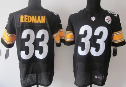Nike Pittsburgh Steelers #33 Isaac Redman Black Elite Jersey on sale ...