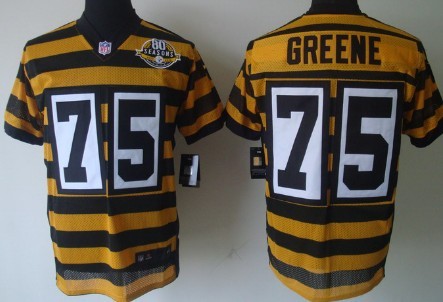 Nike Pittsburgh Steelers #75 Joe Greene Yellow With Black Throwback ...