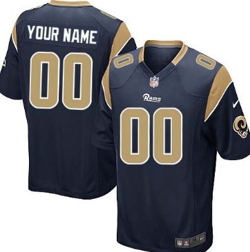 Men's Nike St. Louis Rams Customized Navy Blue Game Jersey on sale,for ...
