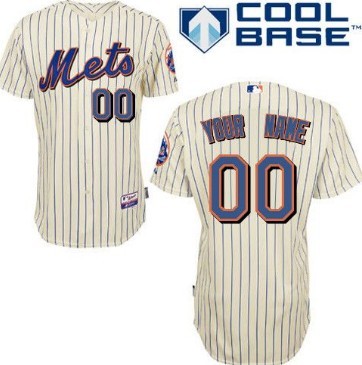 Men's New York Mets Customized White Pinstripe Throwback Jersey on sale ...