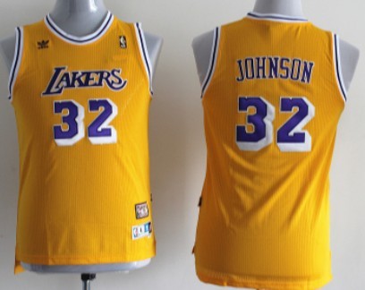 Los Angeles Lakers #32 Magic Johnson Purple Swingman Throwback Kids ...