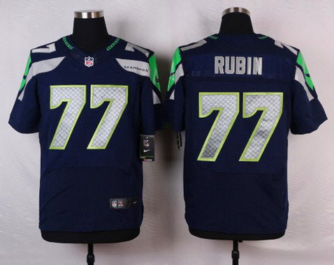 Men's Seattle Seahawks #77 Ahtyba Rubin Navy Blue Team Color NFL Nike ...