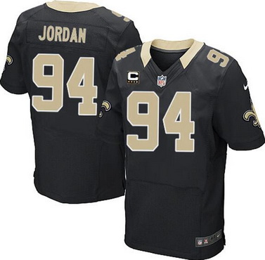 Men's New Orleans Saints #94 Cameron Jordan Black Team Color C Patch ...