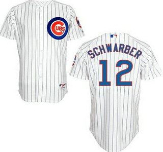 Men's Chicago Cubs #12 Kyle Schwarber Home White MLB Cool Base Jersey ...