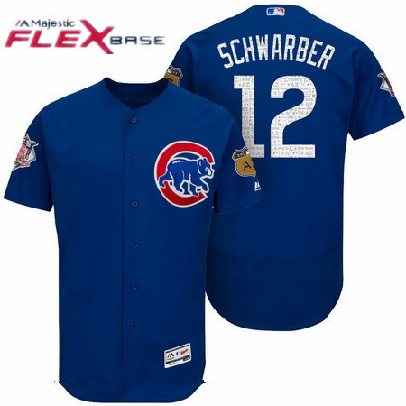 Men's Chicago Cubs #12 Kyle Schwarber Royal Blue 2017 Spring Training ...
