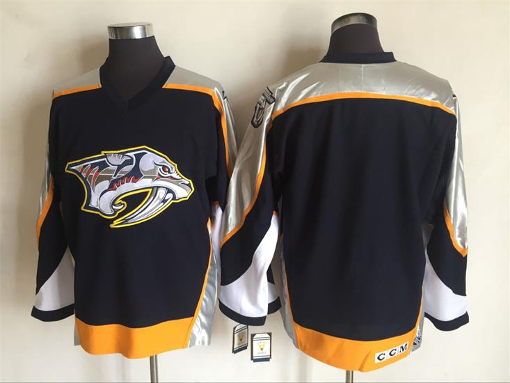Men's Nashville Predators Blank Navy Blue 1998-99 Throwback Stitched ...