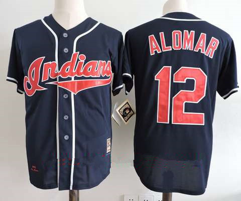 Men's Cleveland Indians #7 Kenny Lofton Navy Blue Throwback 1995 World ...