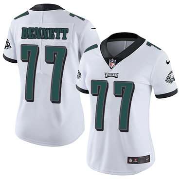 Nike Eagles #77 Michael Bennett White Women's Stitched NFL Vapor ...