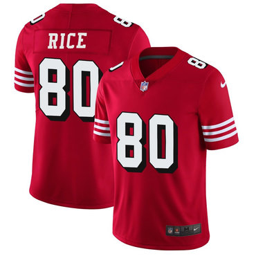 Nike San Francisco 49ers #80 Jerry Rice Red 2018 Vapor Untouchable ...
