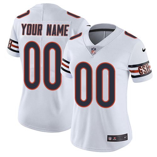 Women's Nike Chicago Bears Road White Customized Vapor Untouchable ...