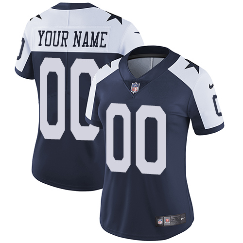 Women's Nike Dallas Cowboys Alternate Navy Blue Throwback Customized ...