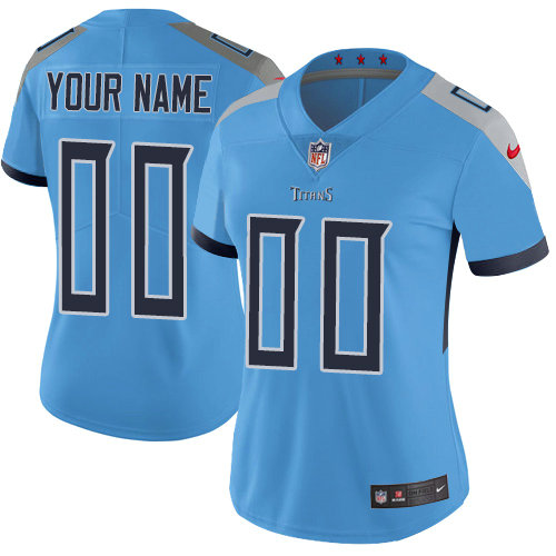 Women's Nike Tennessee Titans Light Blue Alternate Customized Vapor Untouchable Limited NFL ...