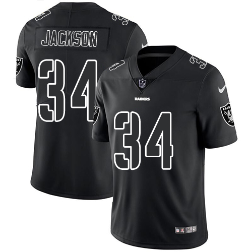 Nike Raiders #34 Bo Jackson Black Men's Stitched NFL Limited Rush ...