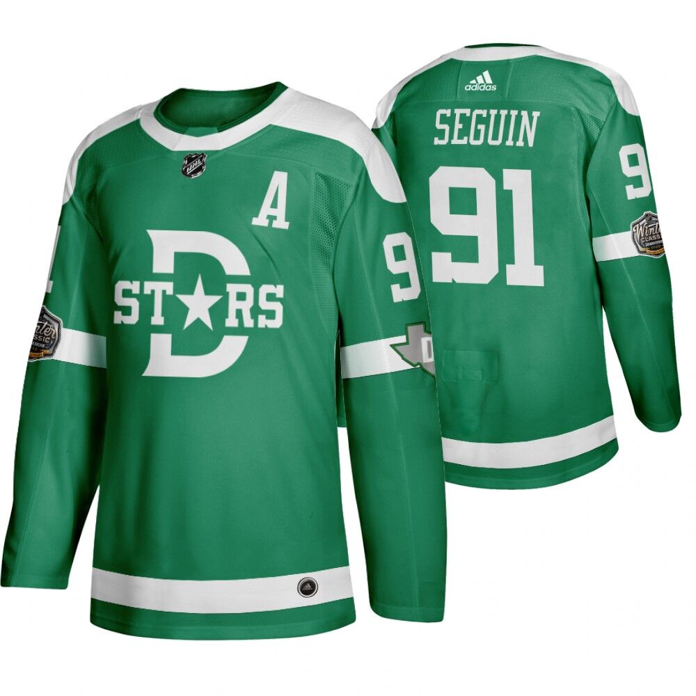 Men's Dallas Stars 91 Tyler Seguin Green 2020 Winter Classic Adidas ...