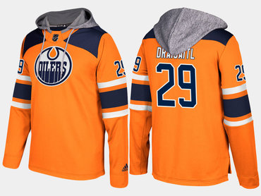 Adidas Edmonton Oilers 29 Leon Draisaitl Name And Number Orange Hoodie ...