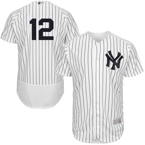 Men's New York Yankees #12 Troy Tulowitzki White Strip Flexbase ...