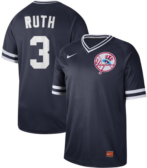 Yankees #3 Babe Ruth Navy Authentic Cooperstown Collection Stitched ...