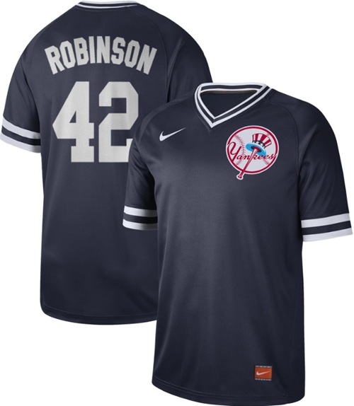 Yankees #42 Jackie Robinson Navy Authentic Cooperstown Collection ...