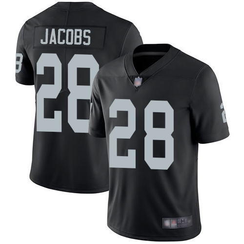 Raiders #28 Josh Jacobs Black Team Color Youth Stitched Football Vapor ...