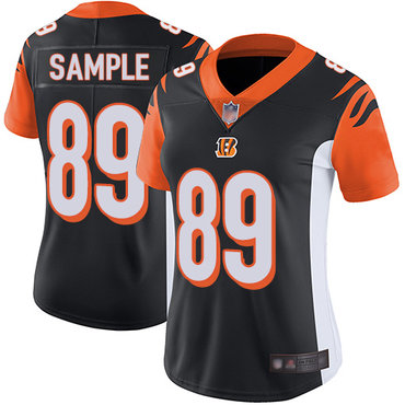 Bengals #89 Drew Sample Black Team Color Women's Stitched Football ...
