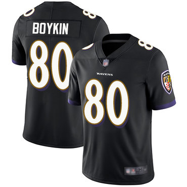 Ravens #80 Miles Boykin Black Alternate Youth Stitched Football Vapor ...