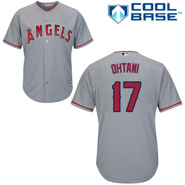 Angels #17 Shohei Ohtani Grey Cool Base Stitched Youth Baseball Jersey ...