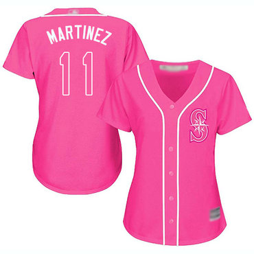 Mariners #11 Edgar Martinez Pink Fashion Women's Stitched Baseball ...