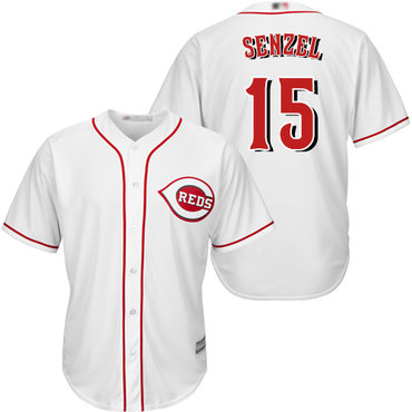 Reds #15 Nick Senzel White New Cool Base Stitched Baseball Jersey on ...