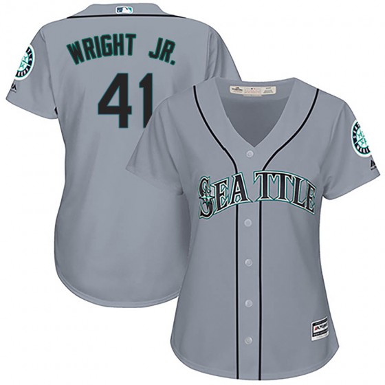 Women's Authentic Seattle Mariners #41 Mike Wright Jr. Majestic Salute ...