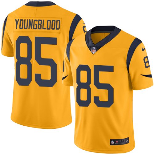 Men's Nike Rams 85 Jack Youngblood Gold Color Rush Limited Jersey on ...