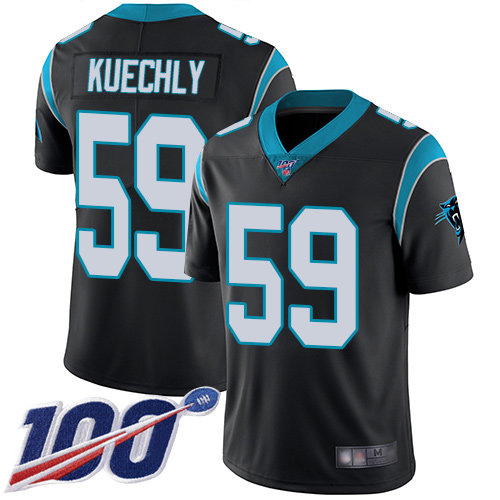 Panthers #59 Luke Kuechly Black Team Color Men's Stitched Football ...
