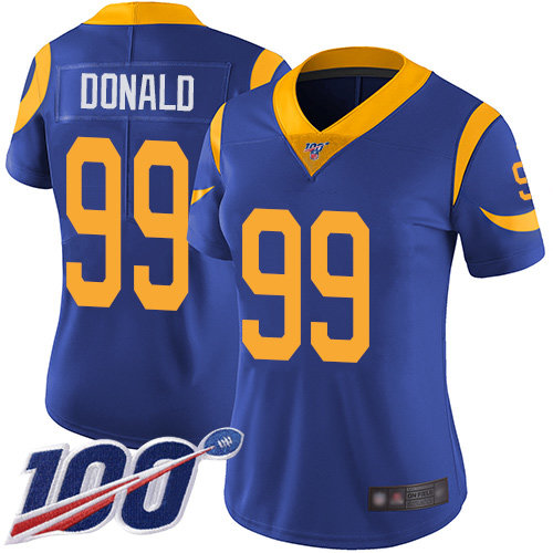Nike Rams #99 Aaron Donald Royal Blue Alternate Women's Stitched NFL ...