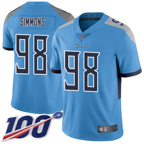 Nike Titans #98 Jeffery Simmons Navy Blue Team Color Men's Stitched NFL ...