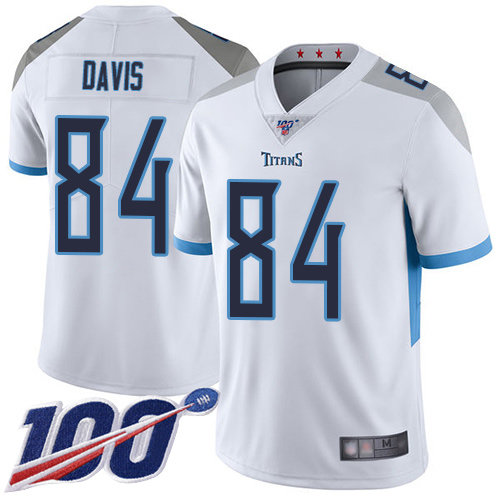 Nike Titans #84 Corey Davis White Men's Stitched NFL 100th Season Vapor ...