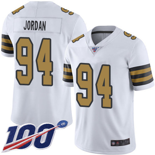 Nike Saints #94 Cameron Jordan White Men's Stitched NFL Limited Rush ...