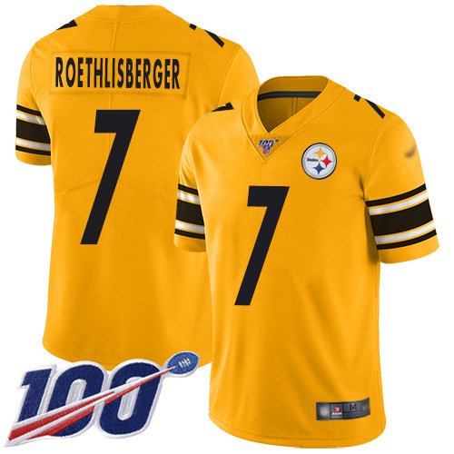 Nike Steelers #7 Ben Roethlisberger Gold Men's Stitched NFL Limited ...