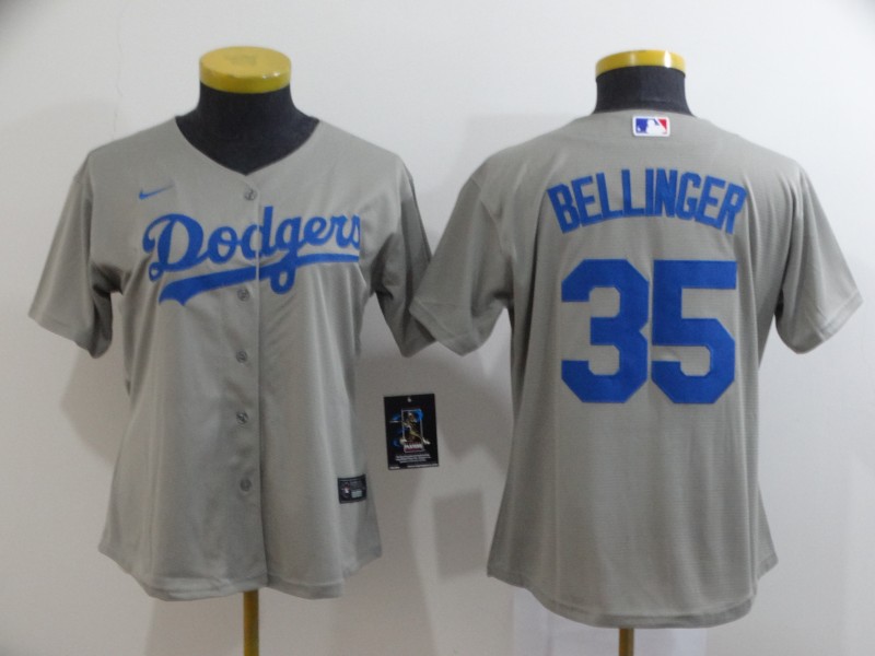 Women's Los Angeles Dodgers #35 Cody Bellinger Gray Stitched MLB Cool ...