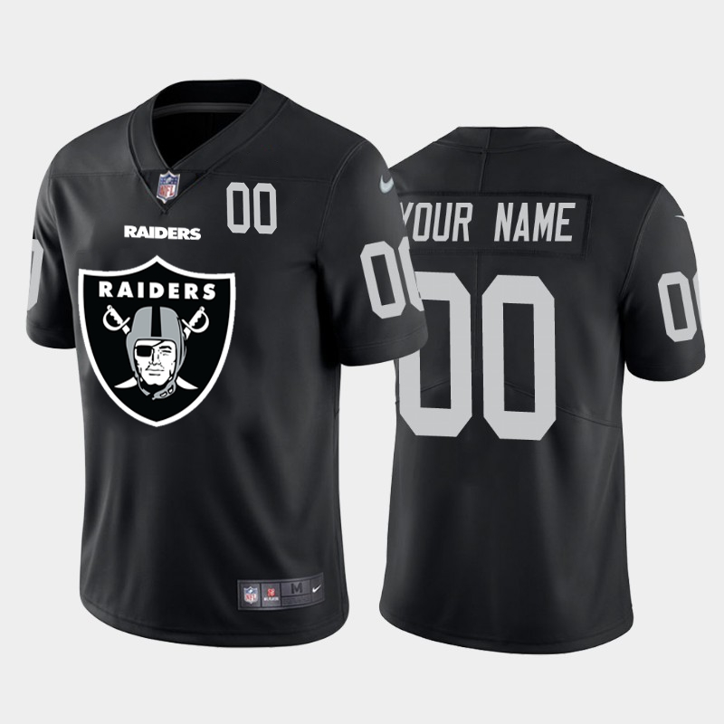Nike Las Vegas Raiders Customized Black Team Big Logo Number Vapor ...