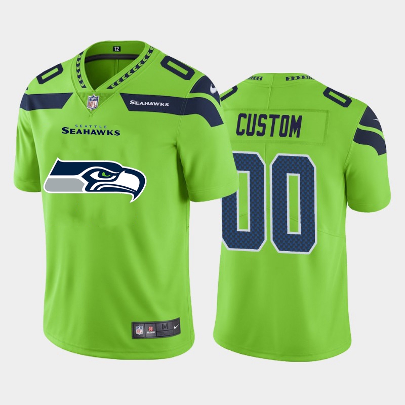 Nike Seattle Seahawks Customized White Team Big Logo Vapor Untouchable ...
