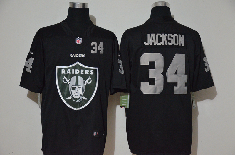 Men's Las Vegas Raiders #34 Bo Jackson Black Player Portrait Edition ...
