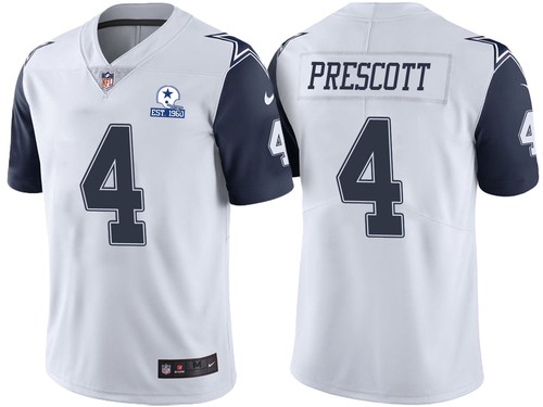 Men's Dallas Cowboys #4 Dak Prescott Color Rush 60th Anniversary Vapor ...