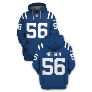 Men's Indianapolis Colts #56 Quenton Nelson Blue 2021 Pullover Hoodie ...
